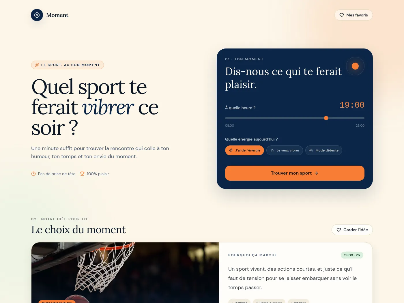 Sport Moment Finder