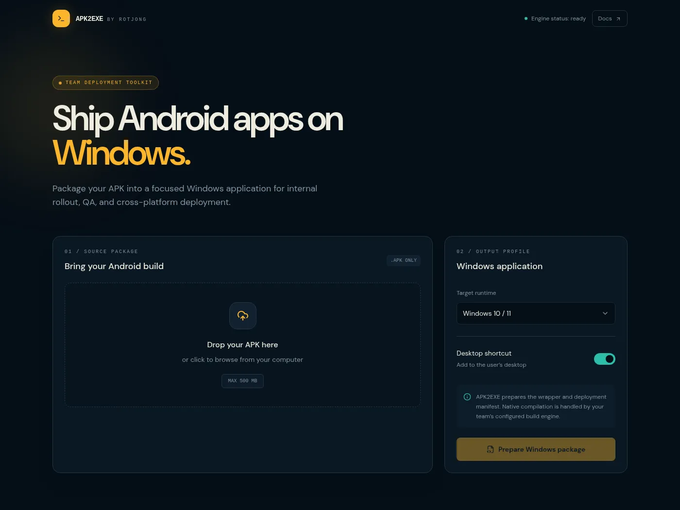 APK2EXE Converter