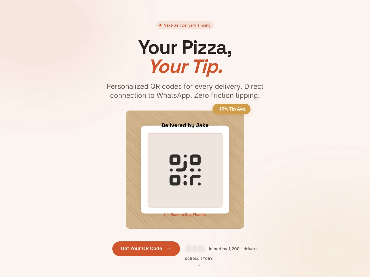PizzaTip QR Landing