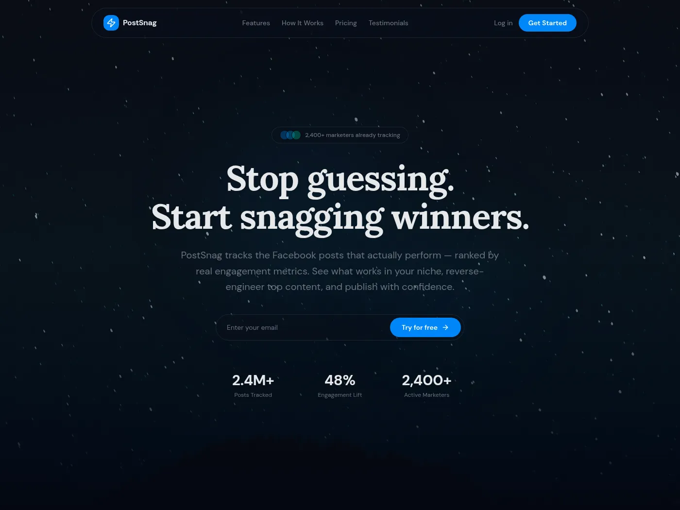 PostSnag Landing Page