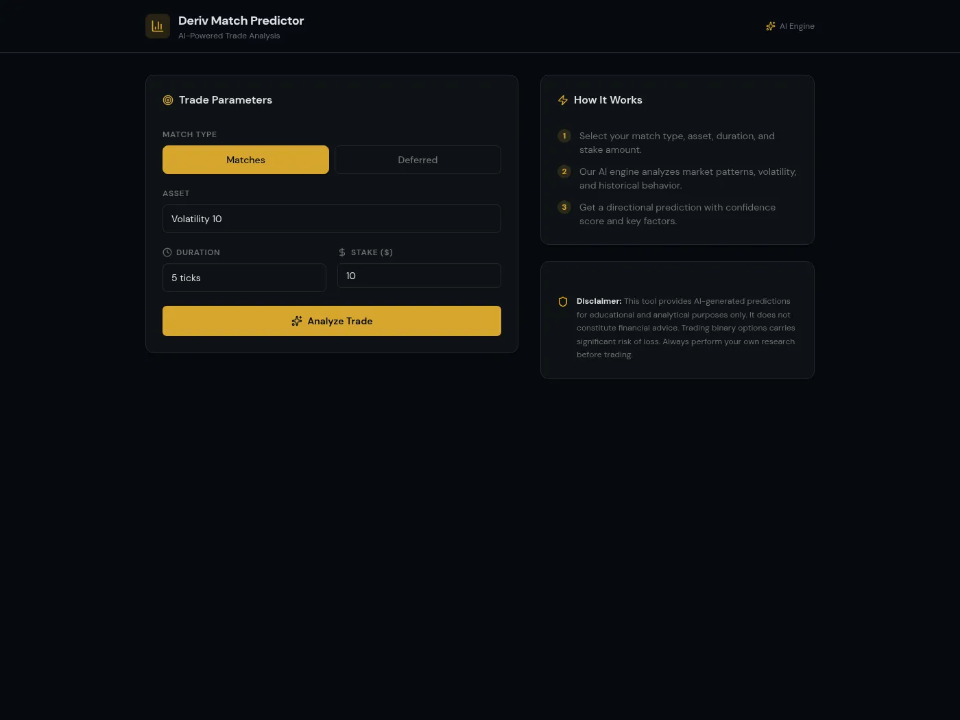 Deriv Match Predictor