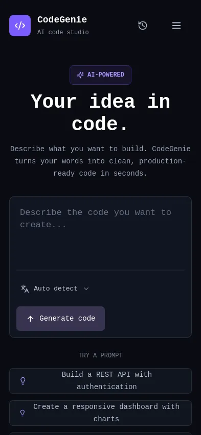 CodeGenie Mobile