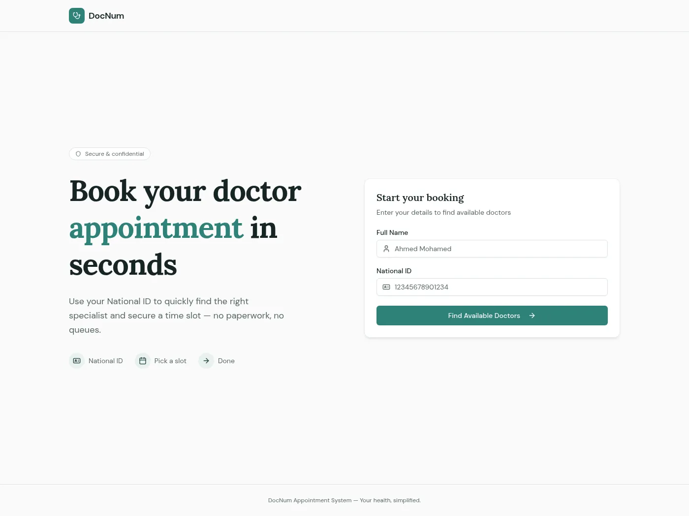 DocNum Appointment System