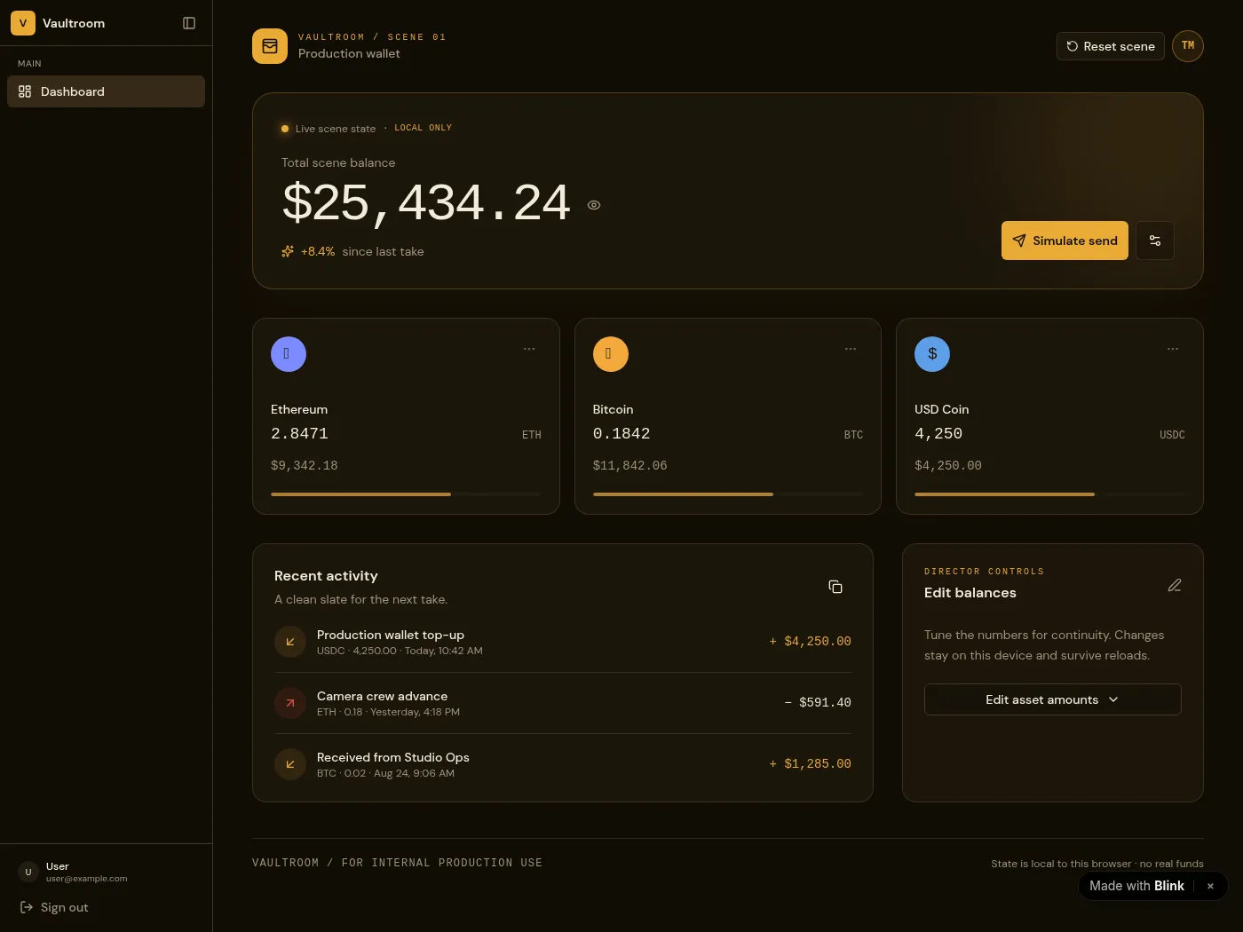 Roleplay Crypto Wallet UI