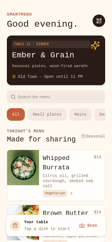 SmartMenu 3D QR App