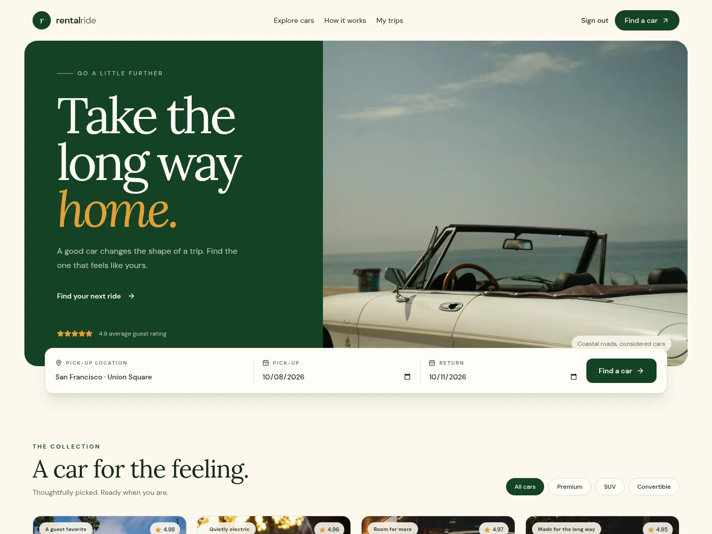 RentalRide Web App