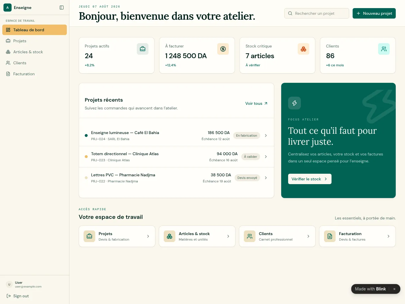 Enseigne Project Manager