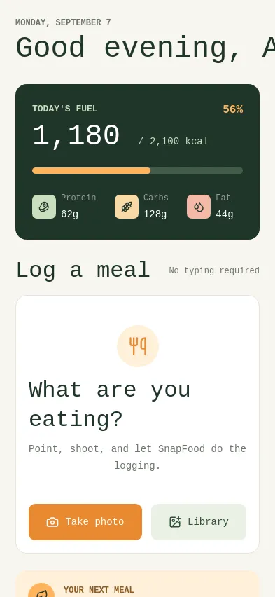 SnapFood Nutrition App