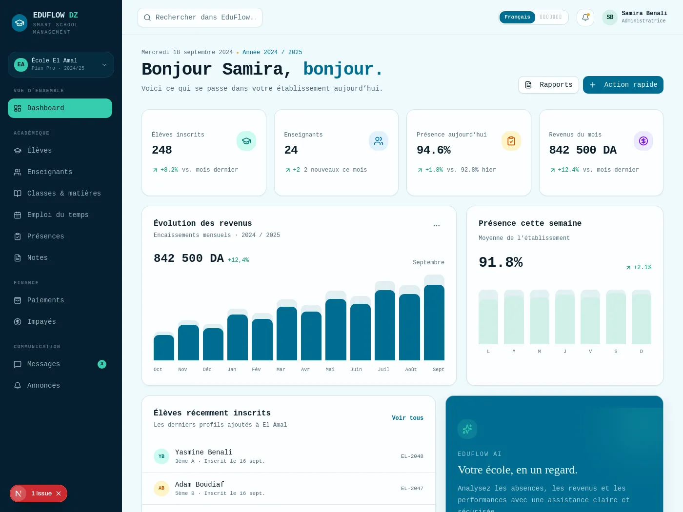 EduFlow DZ SaaS Platform