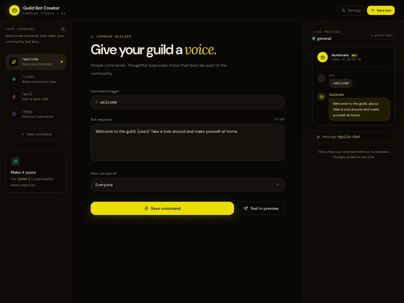 Guild Bot Creator