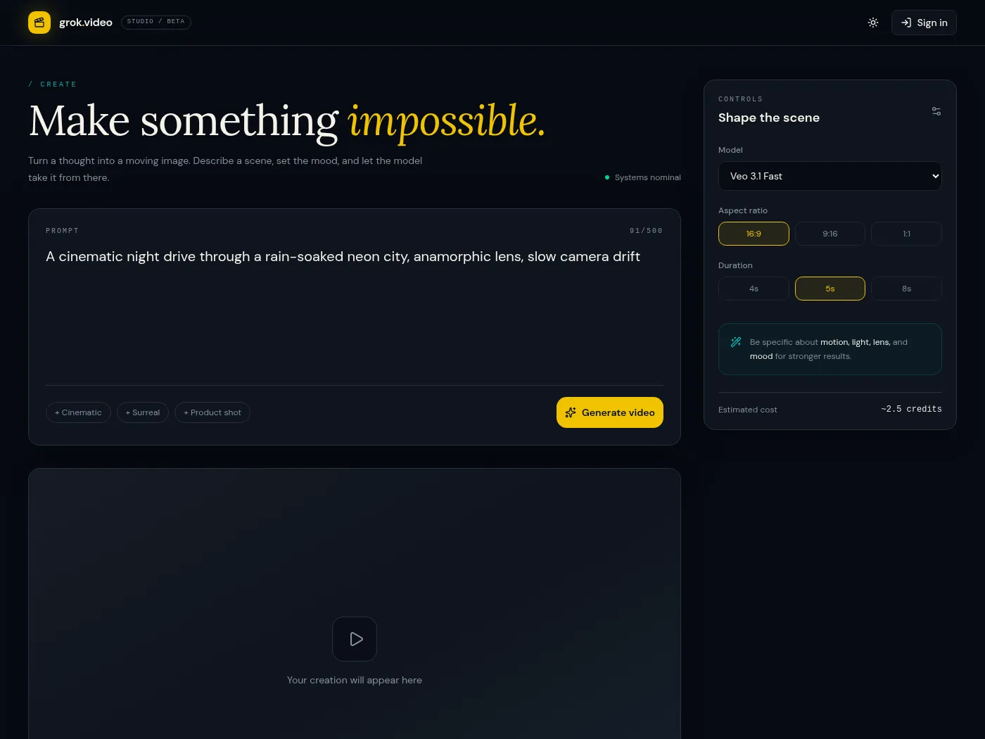 Grok Video Generator