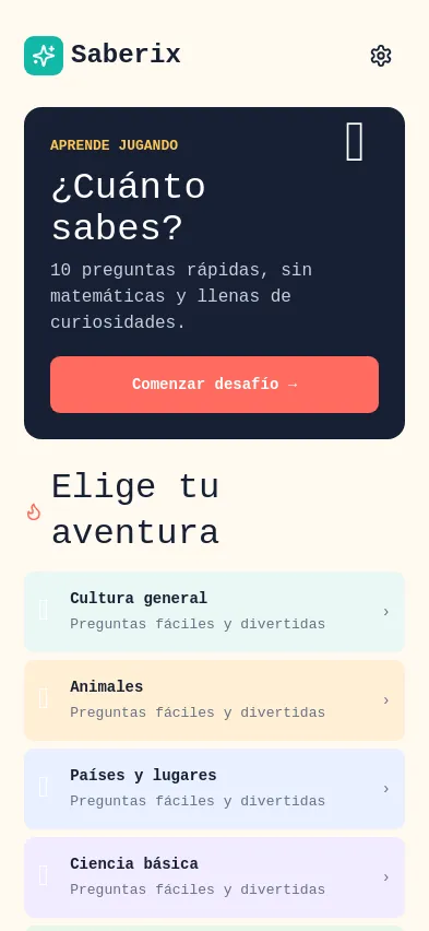 Saberix Quiz App