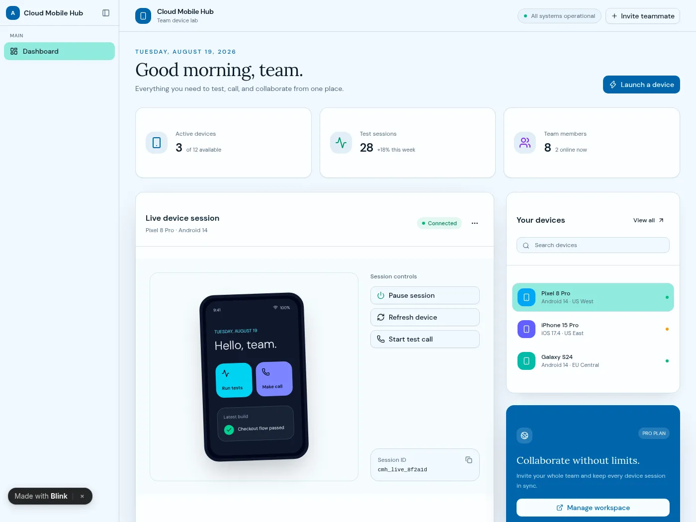 Cloud Mobile Device Hub