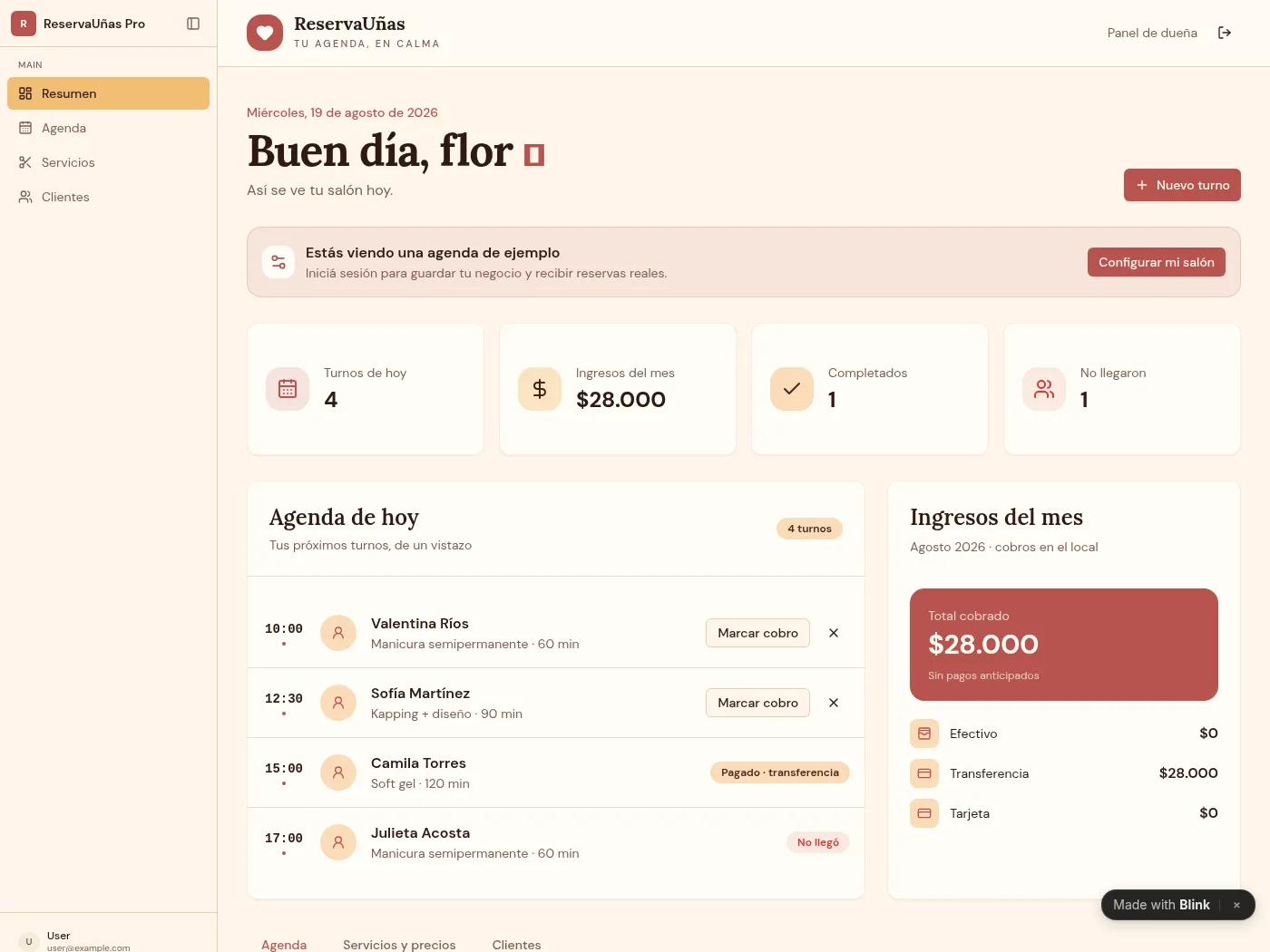 ReservaUñas Pro