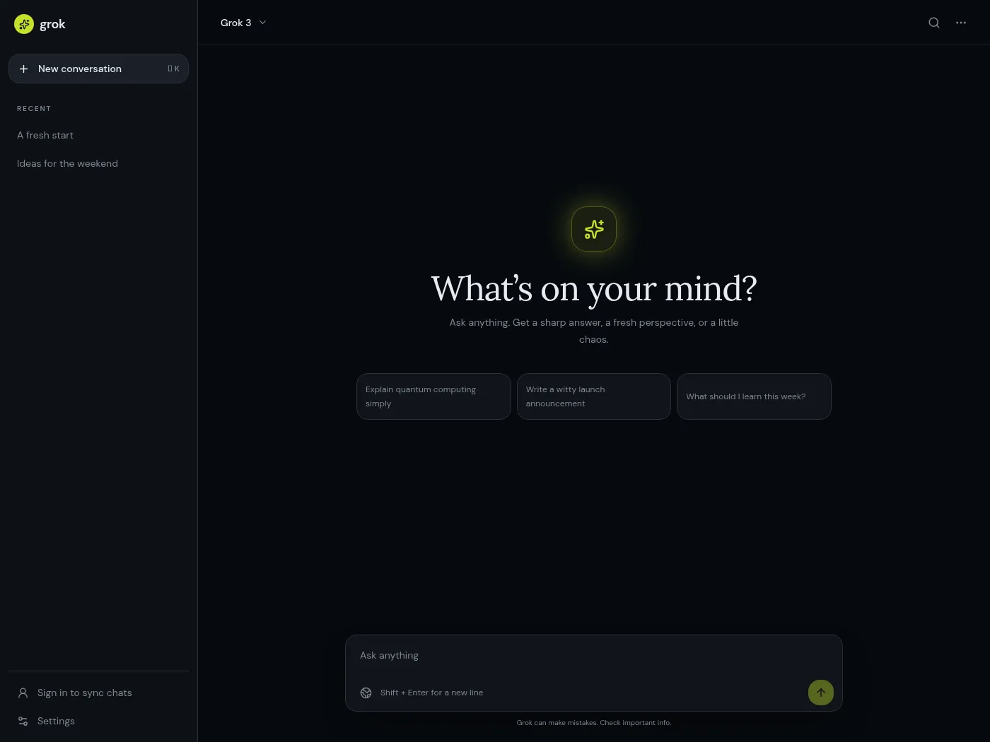 Grok Chat Clone