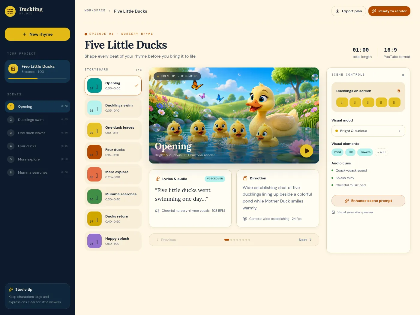Duckling Rhyme Video Maker