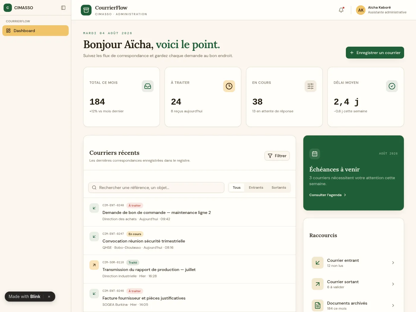 CourrierFlow Manager