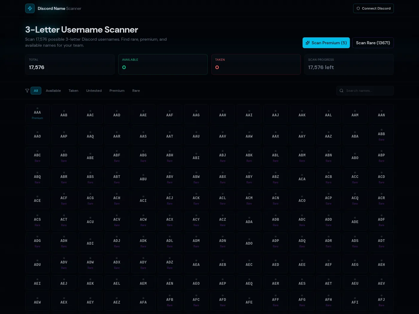 Discord Name Scanner