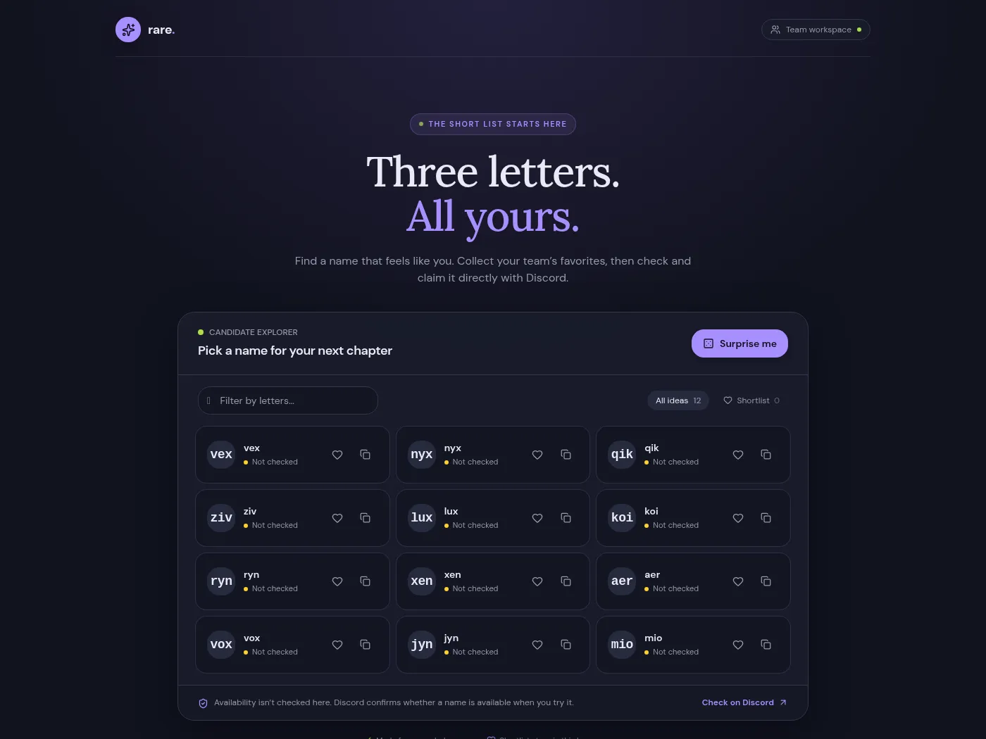 Rare Discord Handle Finder
