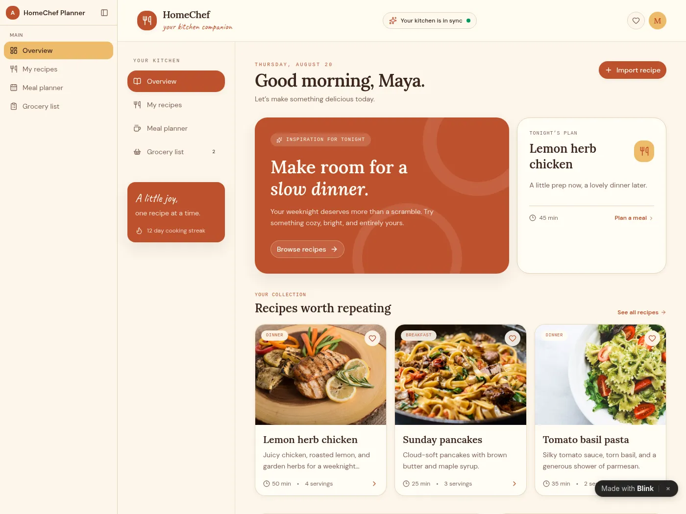 HomeChef Planner