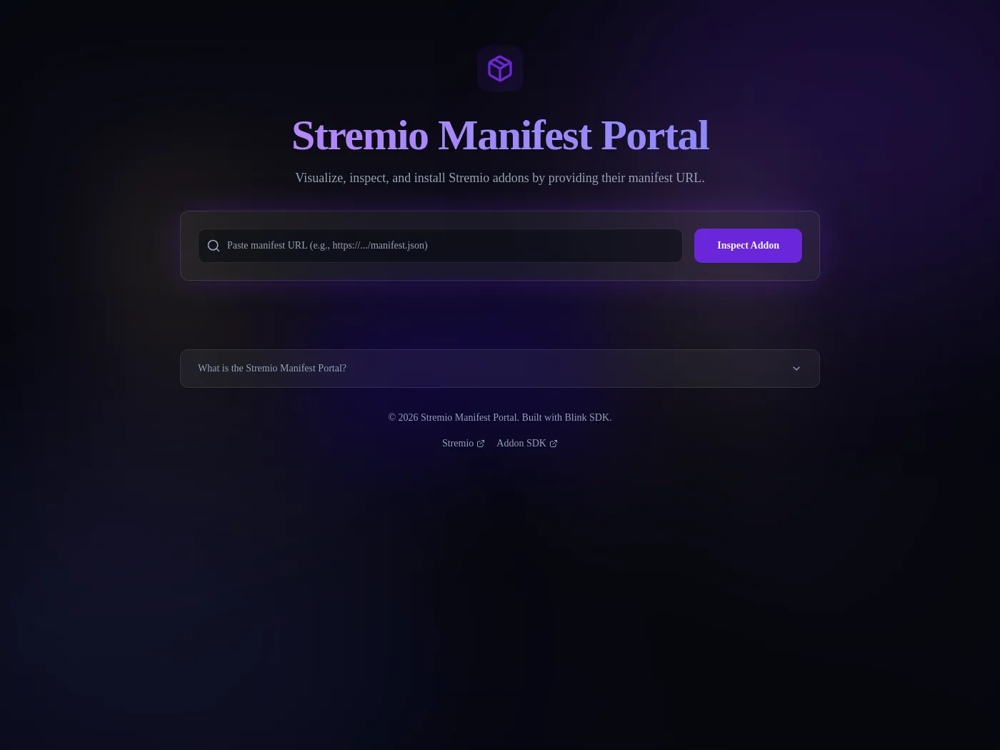 Stremio Extension Manifest Portal (Remix)