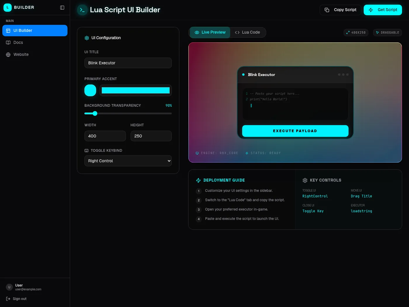 Lua Script UI Launcher