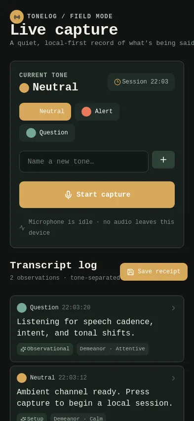 ToneLog Transcriber