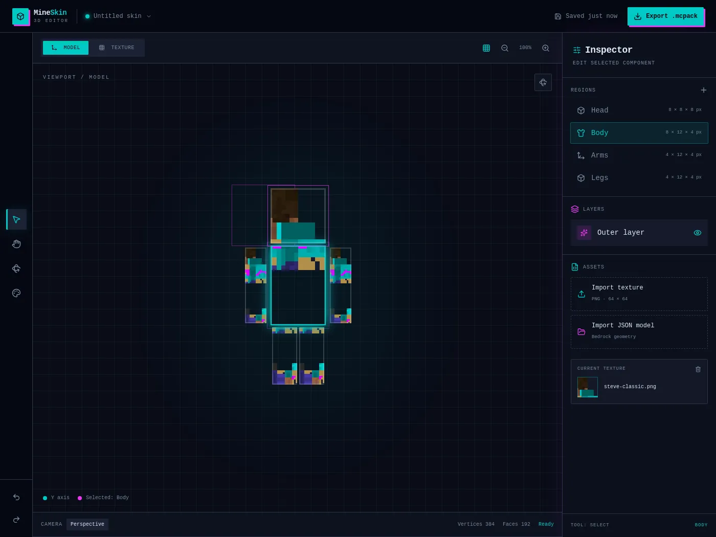 MineSkin 3D Editor