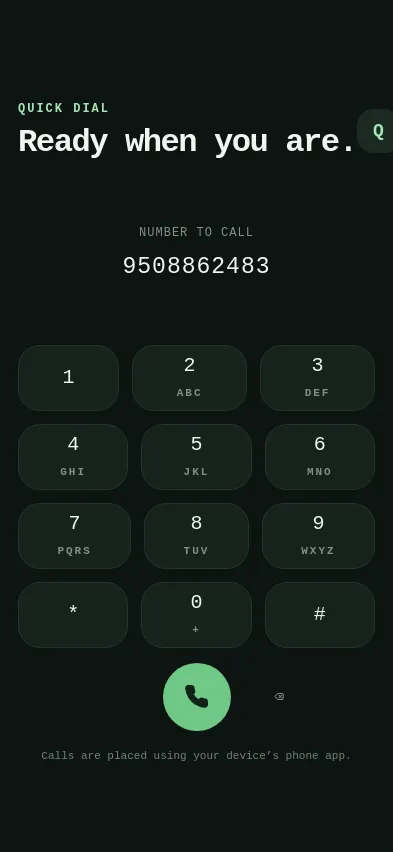 Quick Dialer App