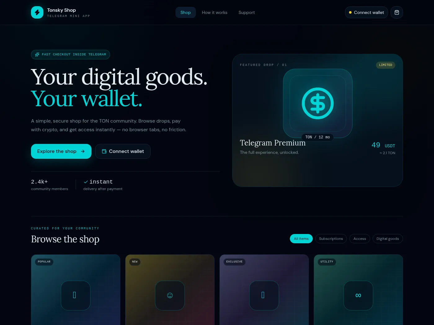 Telegram Crypto Shop