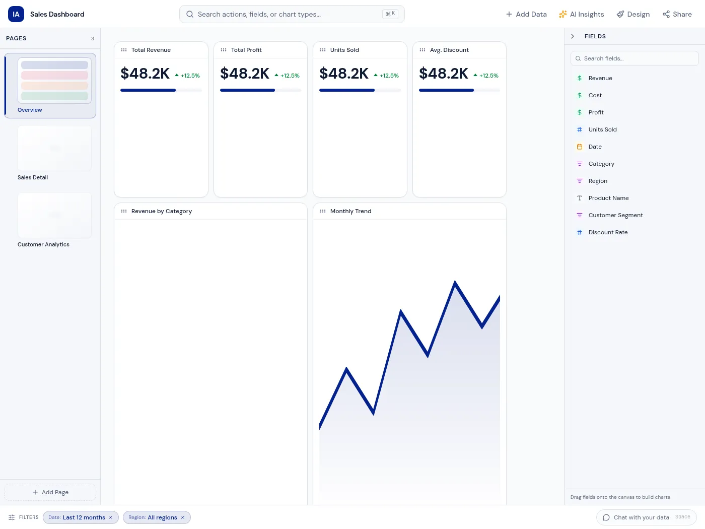 InsightAI Dashboard UI