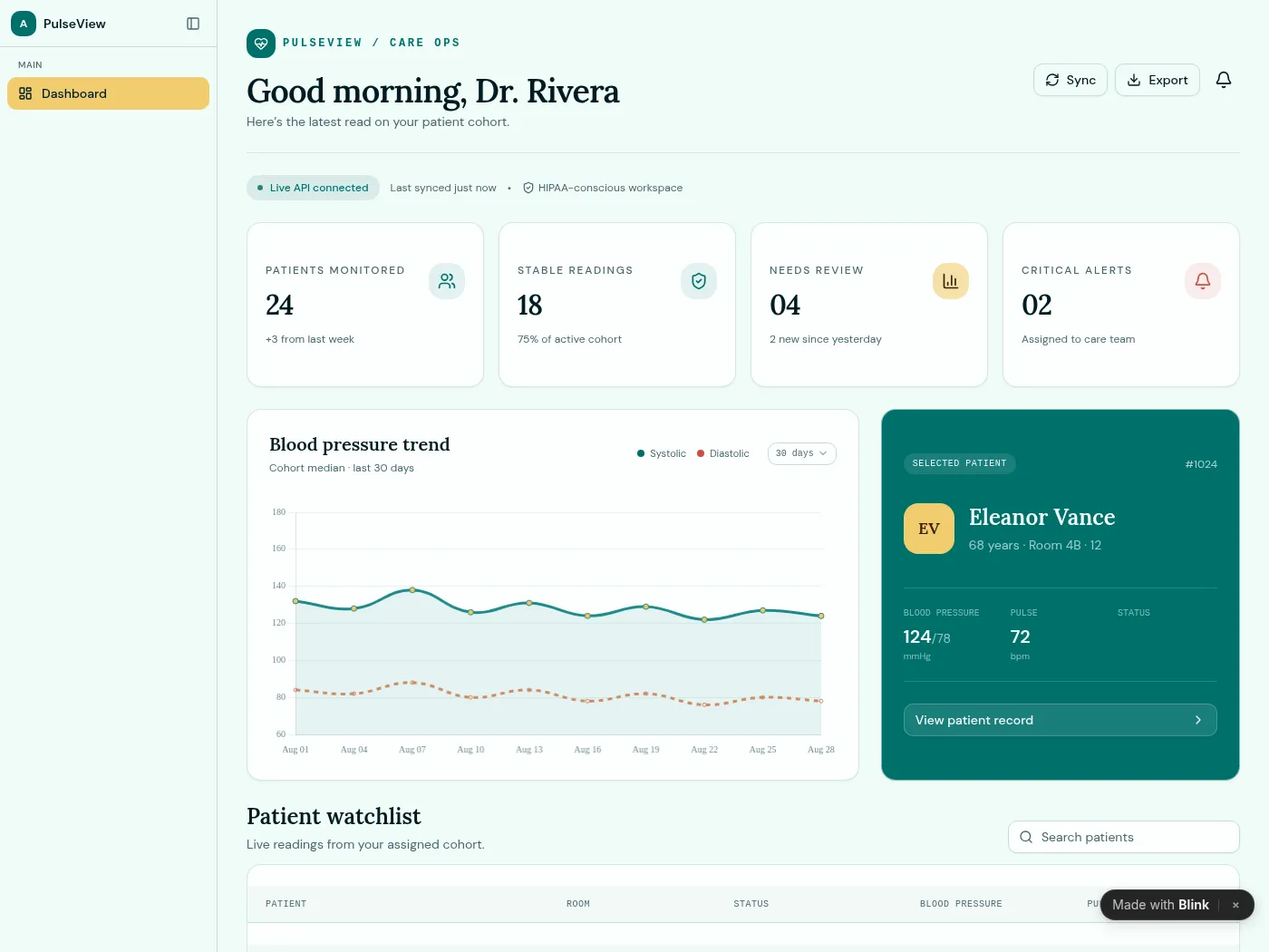 PulseView Dashboard
