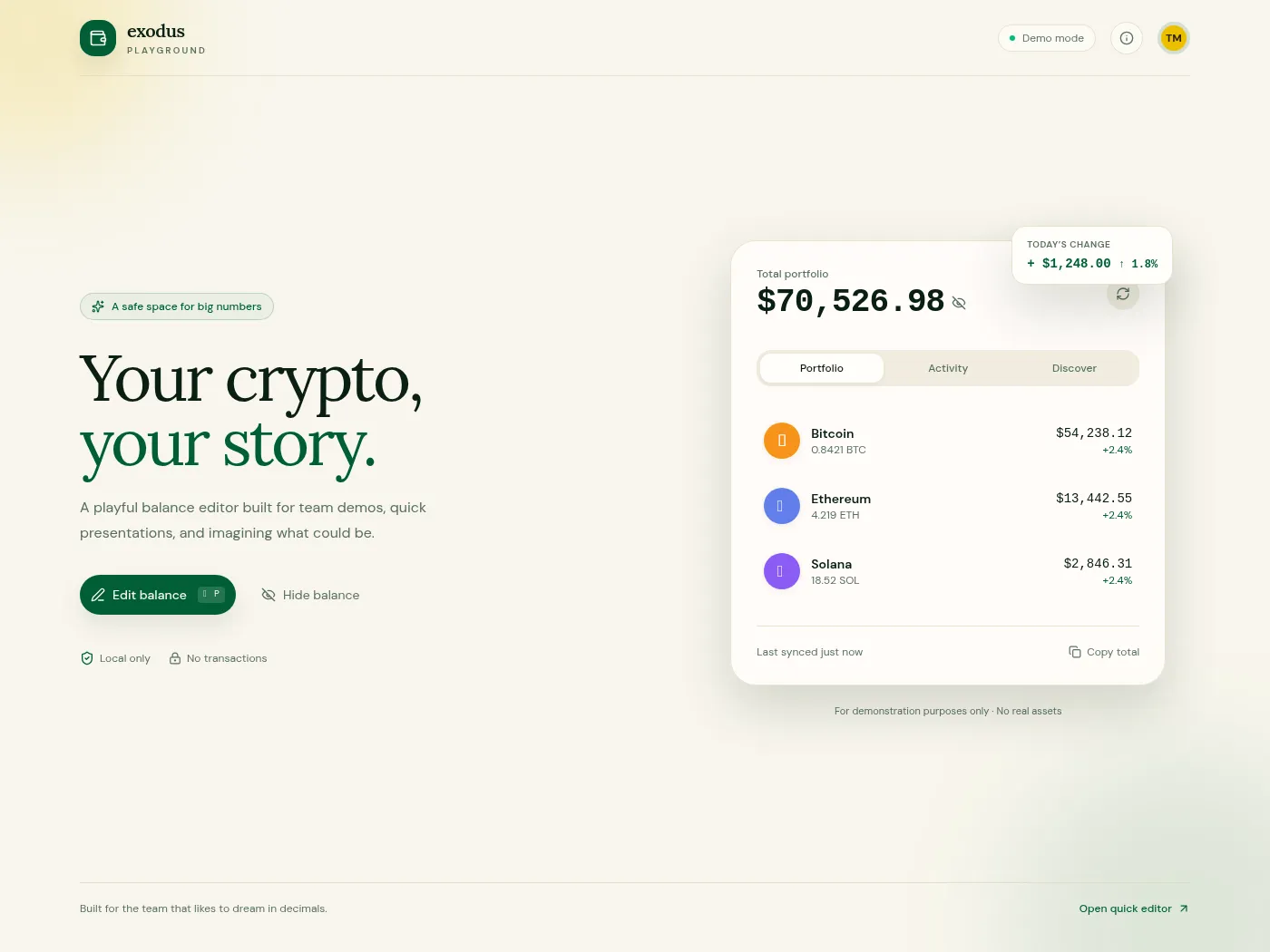 Exodus Wallet Playground