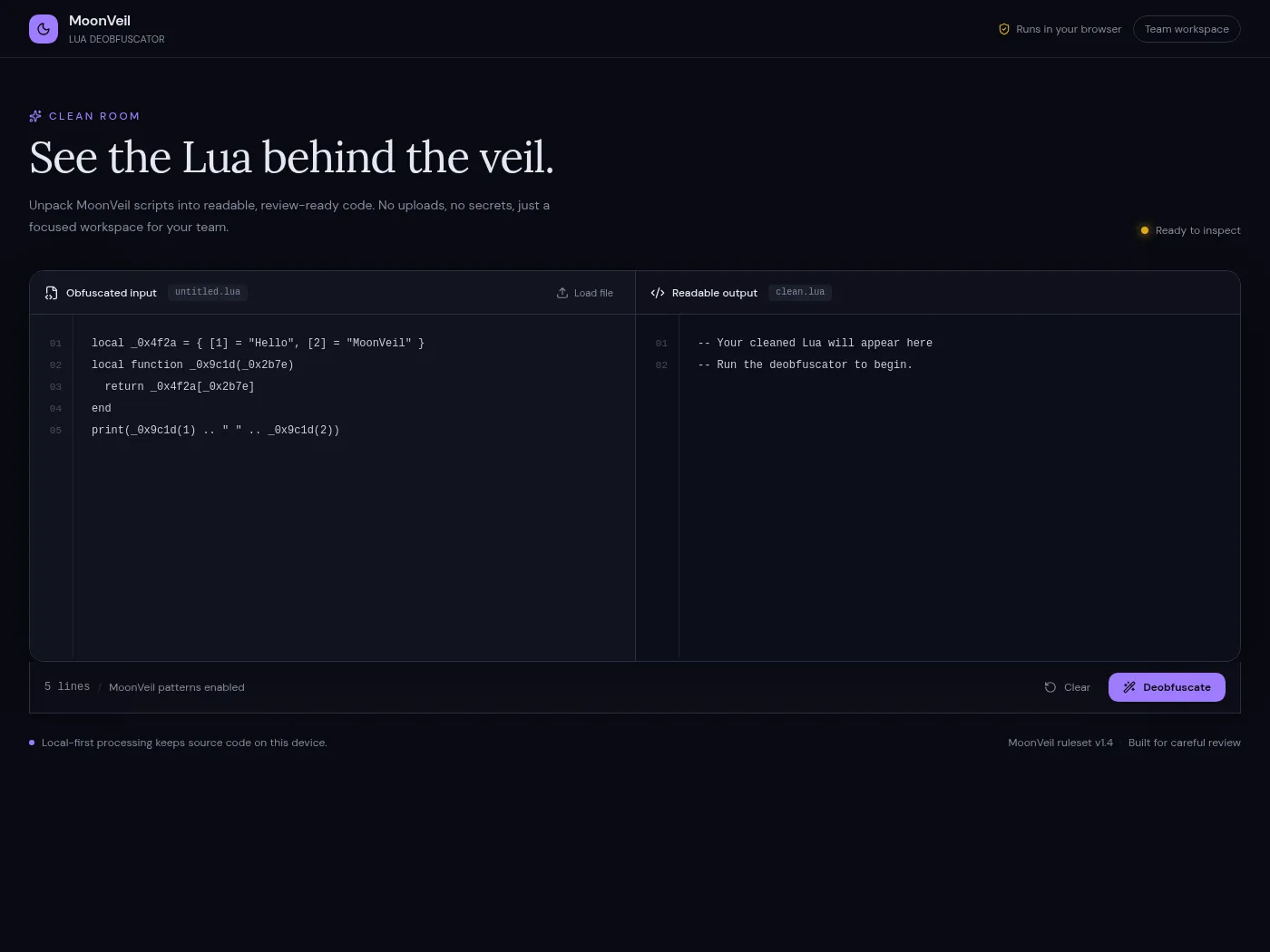 MoonVeil Lua Deobfuscator
