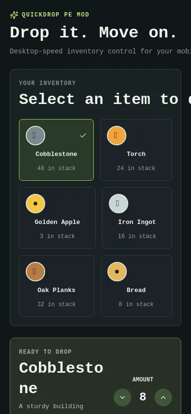 QuickDrop PE Mod