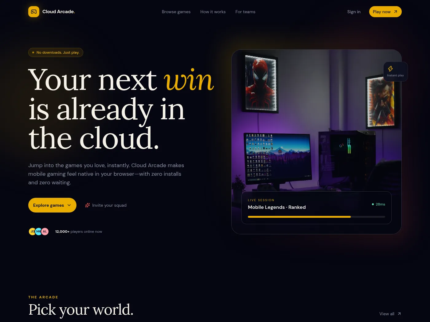 Cloud Arcade Hub