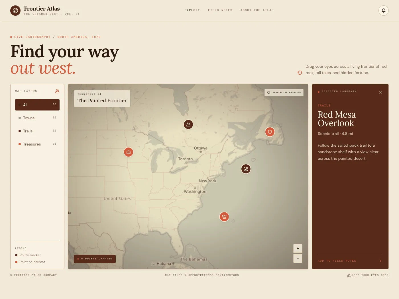 Wild West Map Explorer
