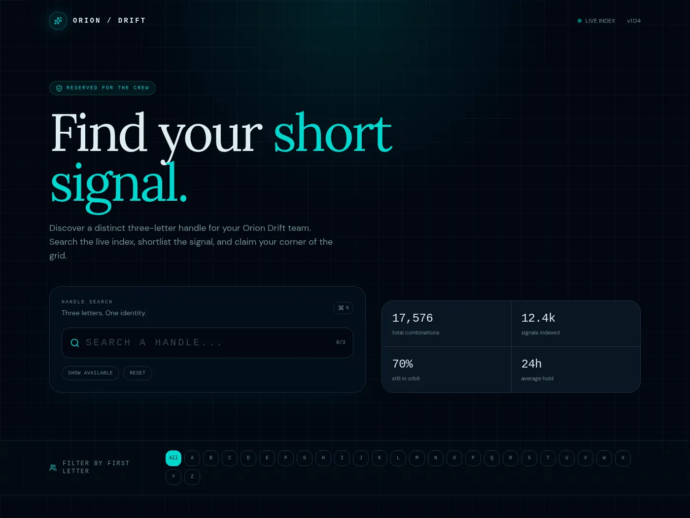 Orion Drift Name Finder