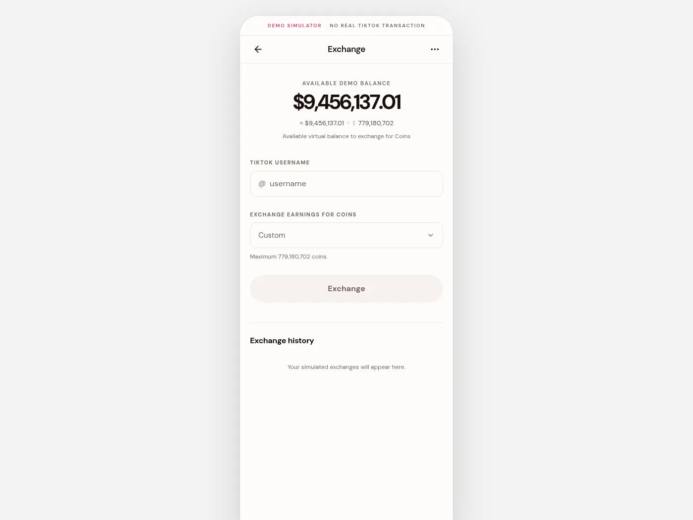 ExchangeSim Mobile Demo
