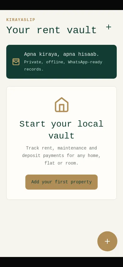 KirayaSlip: Rent Receipt Vault