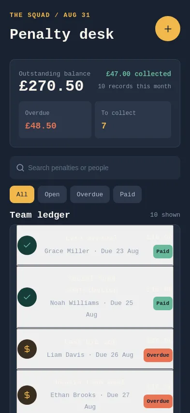 Penalty Tracker Mobile