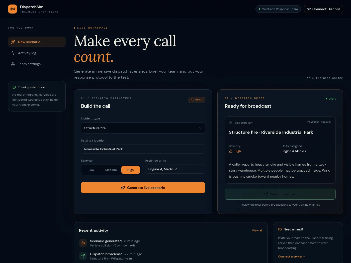 DispatchSim Bot