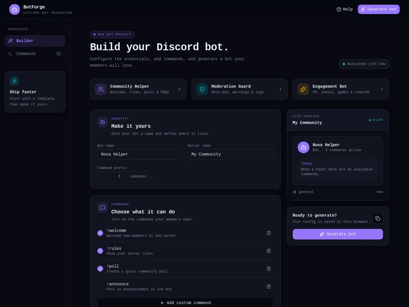 Discord Bot Maker