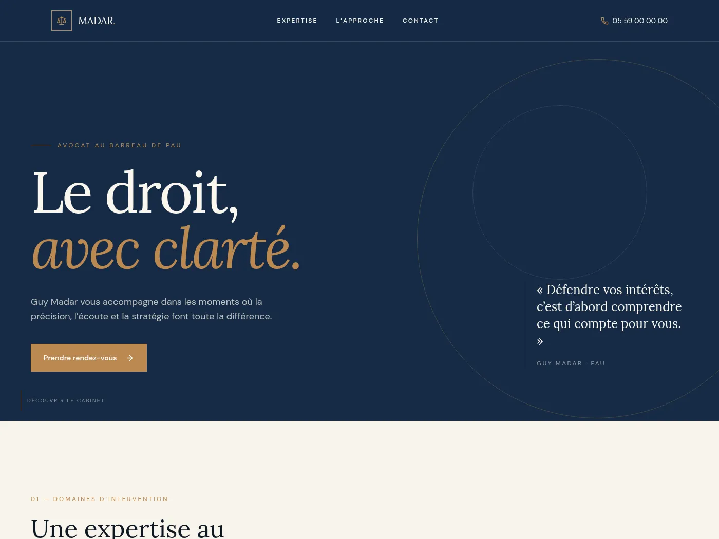 Madar Law Landing Page