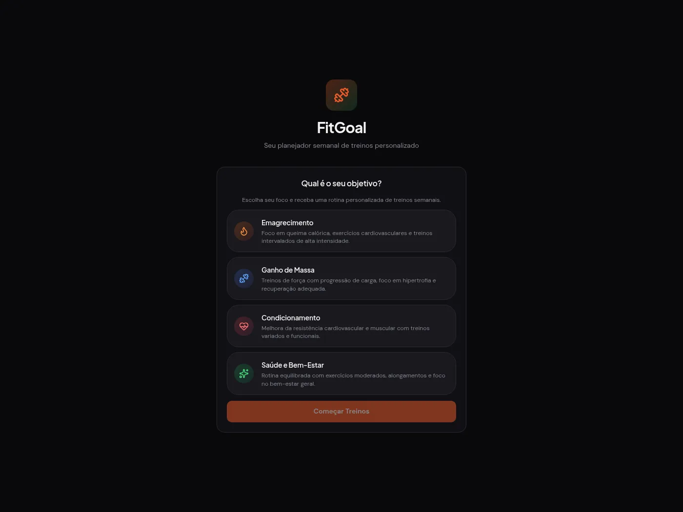 FitGoal Weekly Planner