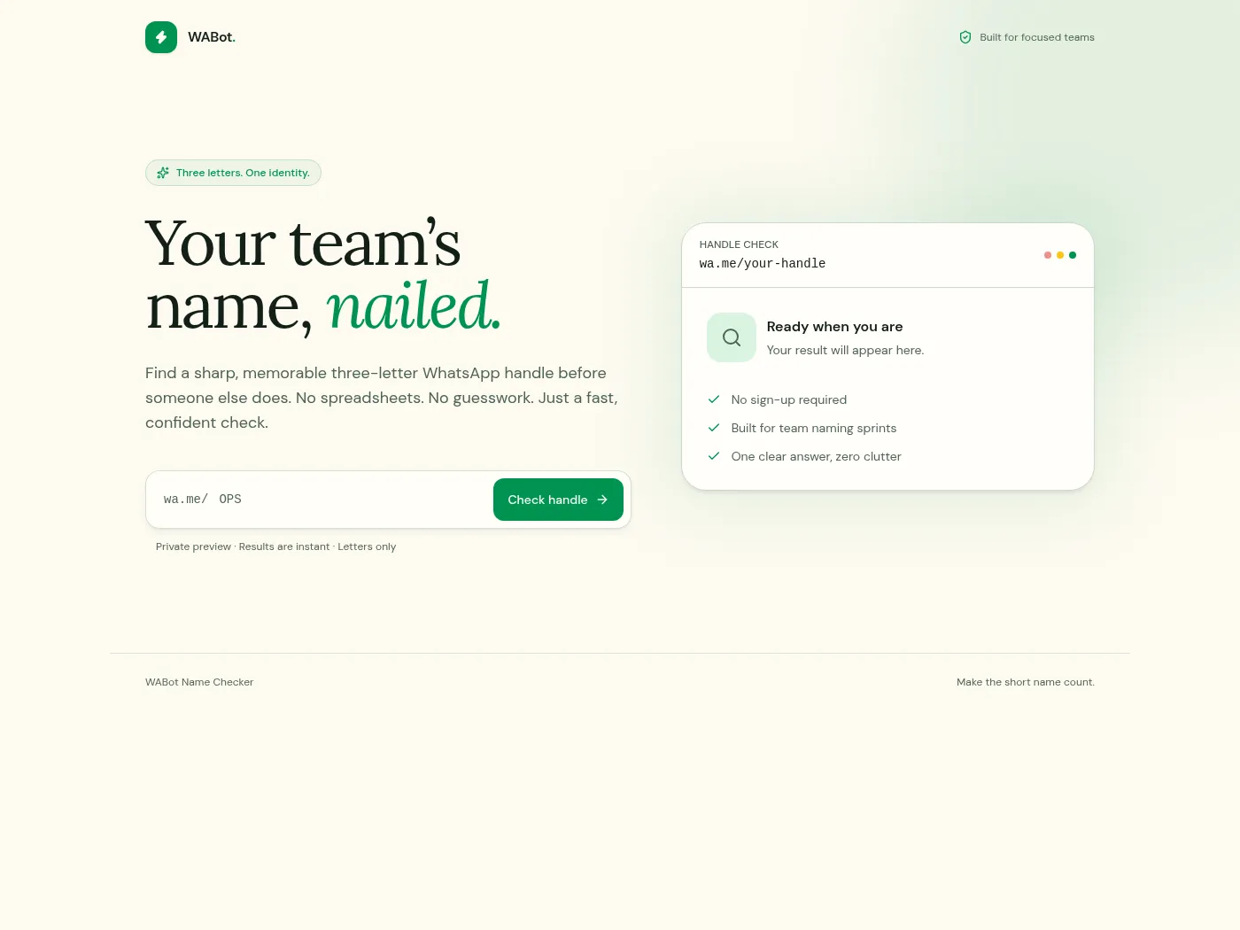 WABot Name Checker