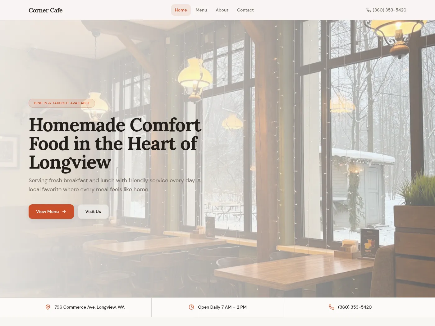 Corner Cafe Website