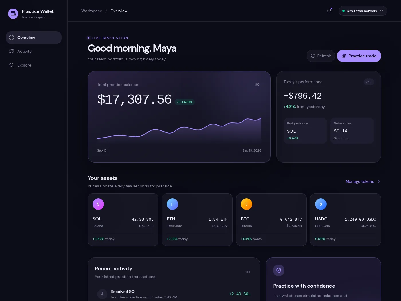Phantom Wallet Simulator
