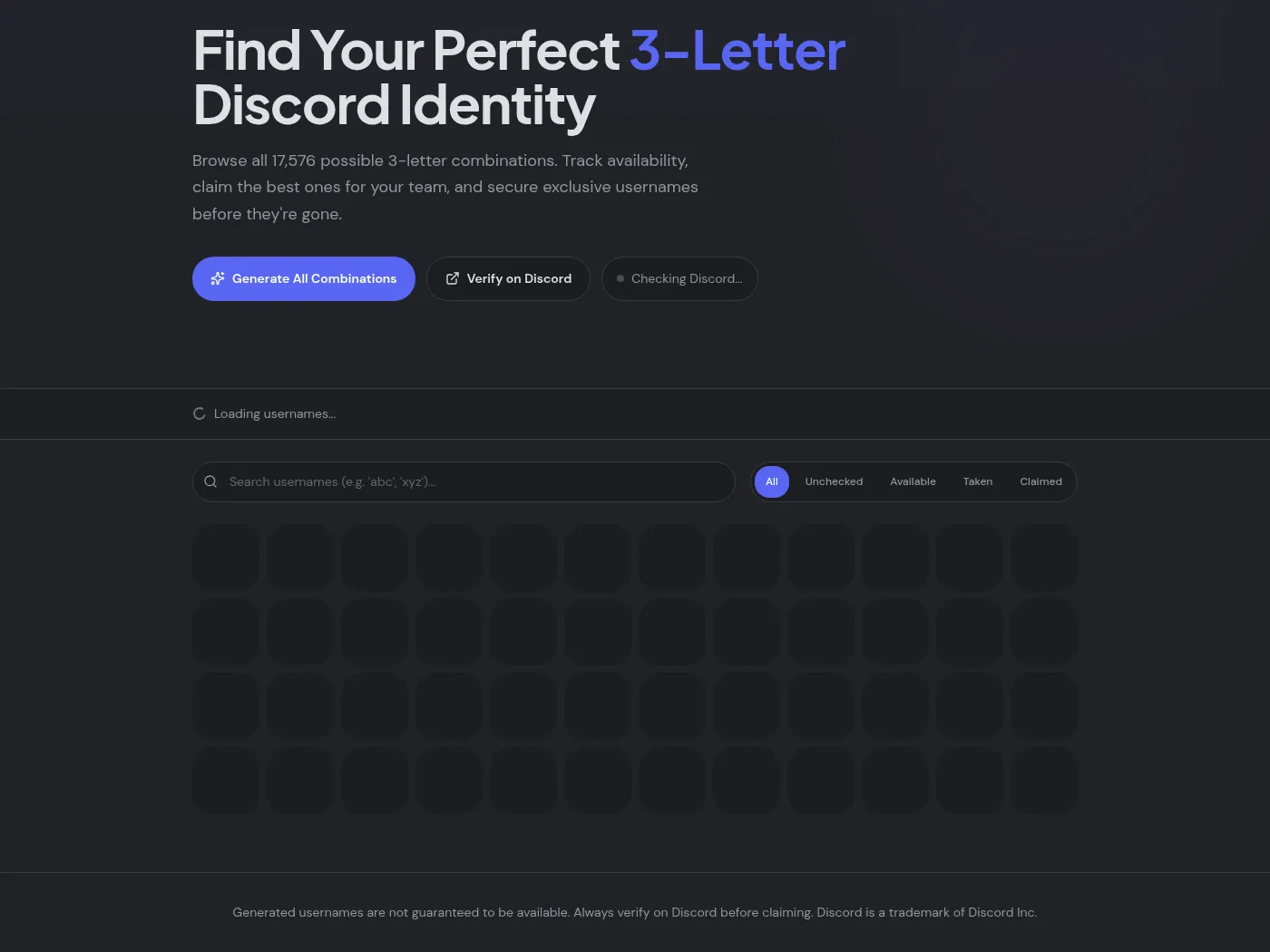 Discord Name Finder