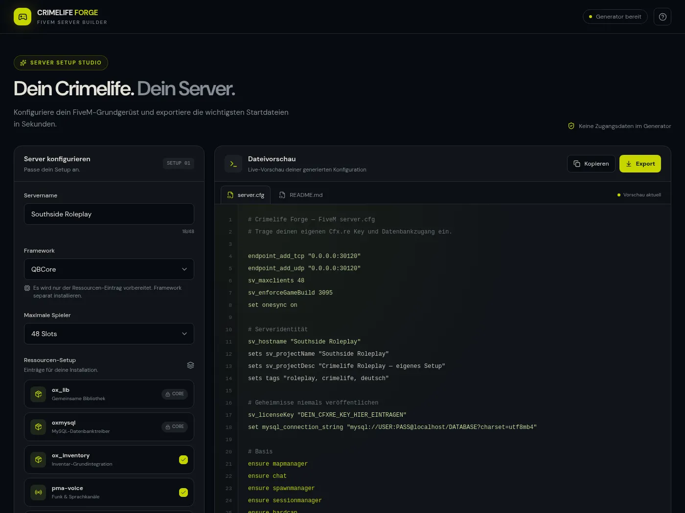 FiveM Crimelife Server Builder